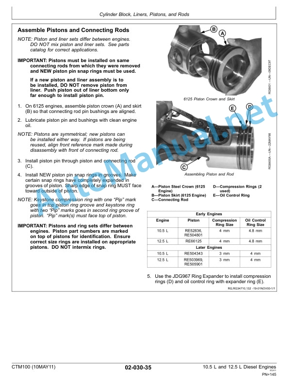 John Deere PowerTech M 10.5 L and 12.5 L Diesel Engines COMPONENT ...